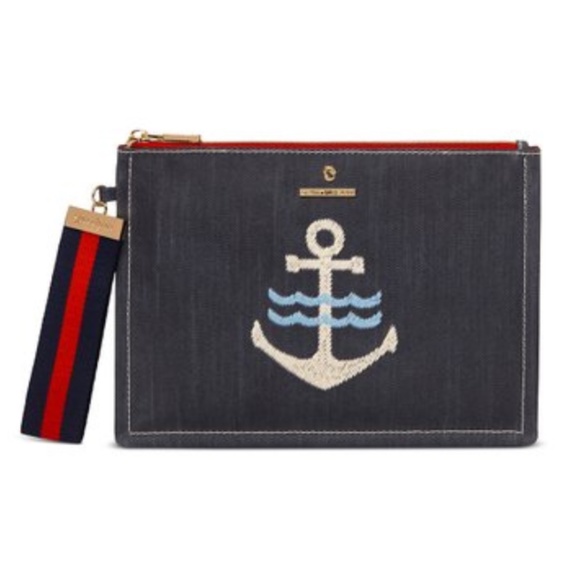 Spartina 449 | Bags | Nwt Spartina 449 Navy White Anchor Wristlet ...